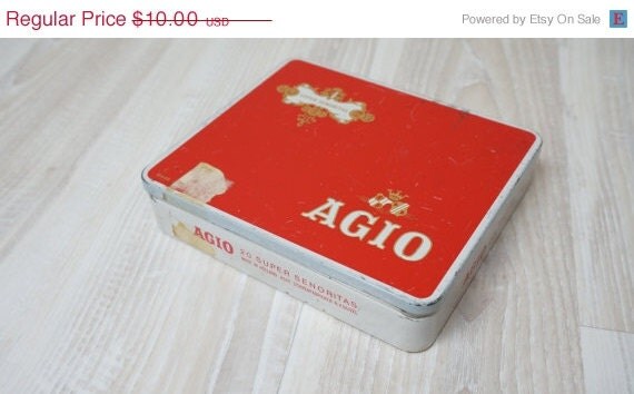 30% EASTER SALE Agio cigar cigarette Trinket Jewelry Box Vintage Retro ...