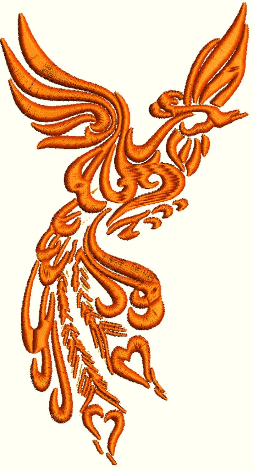 Phoenix Embroidery Design File .vip .vp3 .pec .pes .dst .csd
