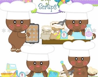 30% off Ginger Baking Boys digital Clip Art Set - Clipart scrapbooking ...