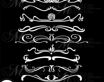 VINTAGE Header Clip Art: Vintage Accent Clipart by MNINEDESIGNS