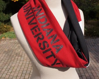 Recycled t-shirt Indiana University infinity scarf