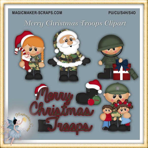 Soldier Clipart Santa Claus Merry Christmas Troops