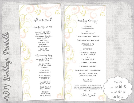 Diy Wedding Scroll Programs - freewarechecks