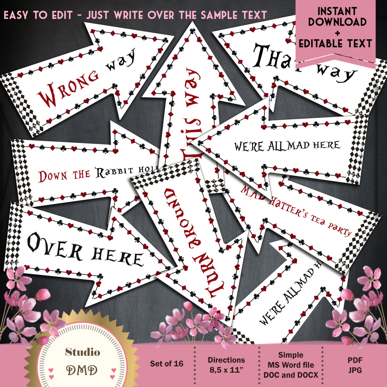 Alice In Wonderland Signs Printable