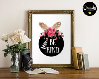 Popular items for be kind wall art on Etsy