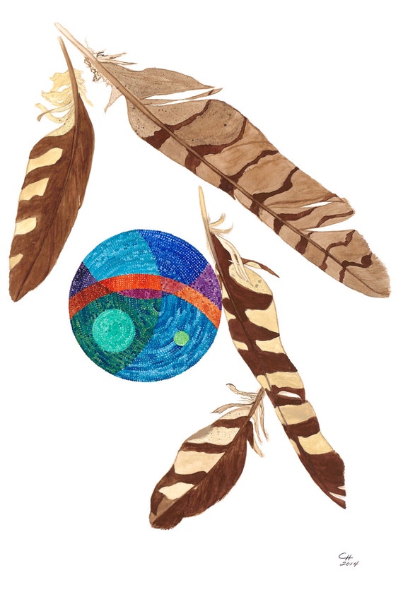 Native American Inspired Art Fine Art Print Watercolor