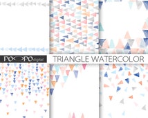 Unique watercolor triangles related items | Etsy