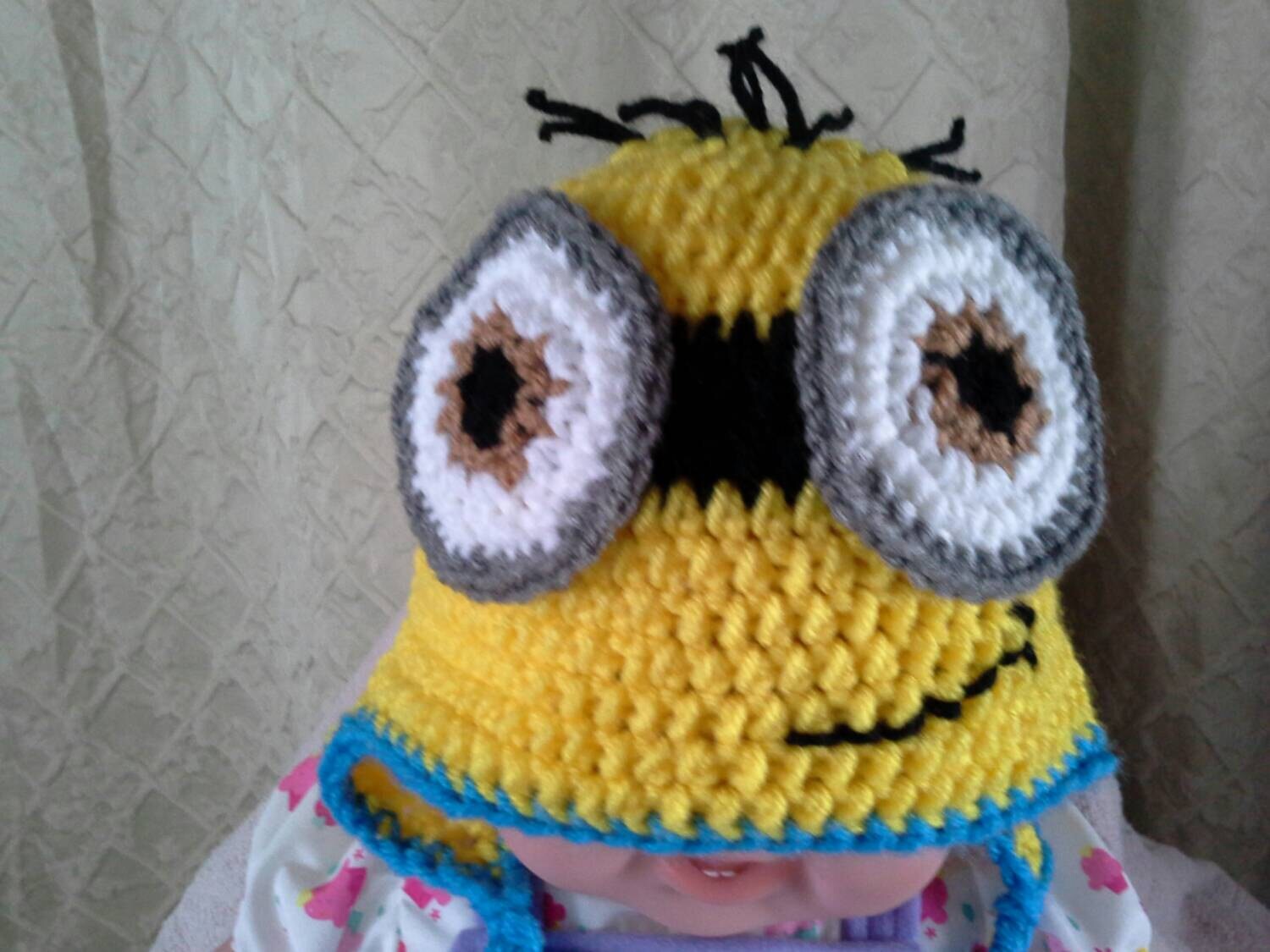 Minion Toddler Hat with Two Eyes by TheTravelingHook on Etsy