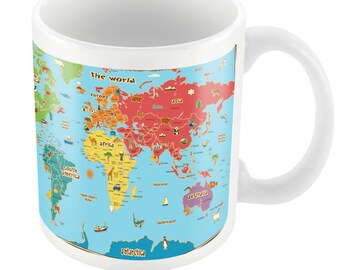 World map mug | Etsy
