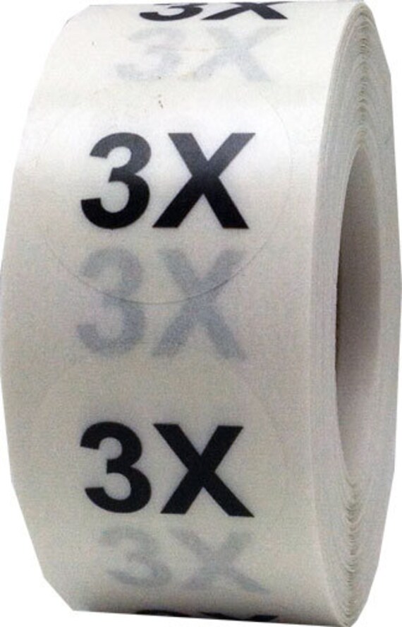 3X Retail Clothing Size Stickers 0 75 Inch By TheDotSpotLane