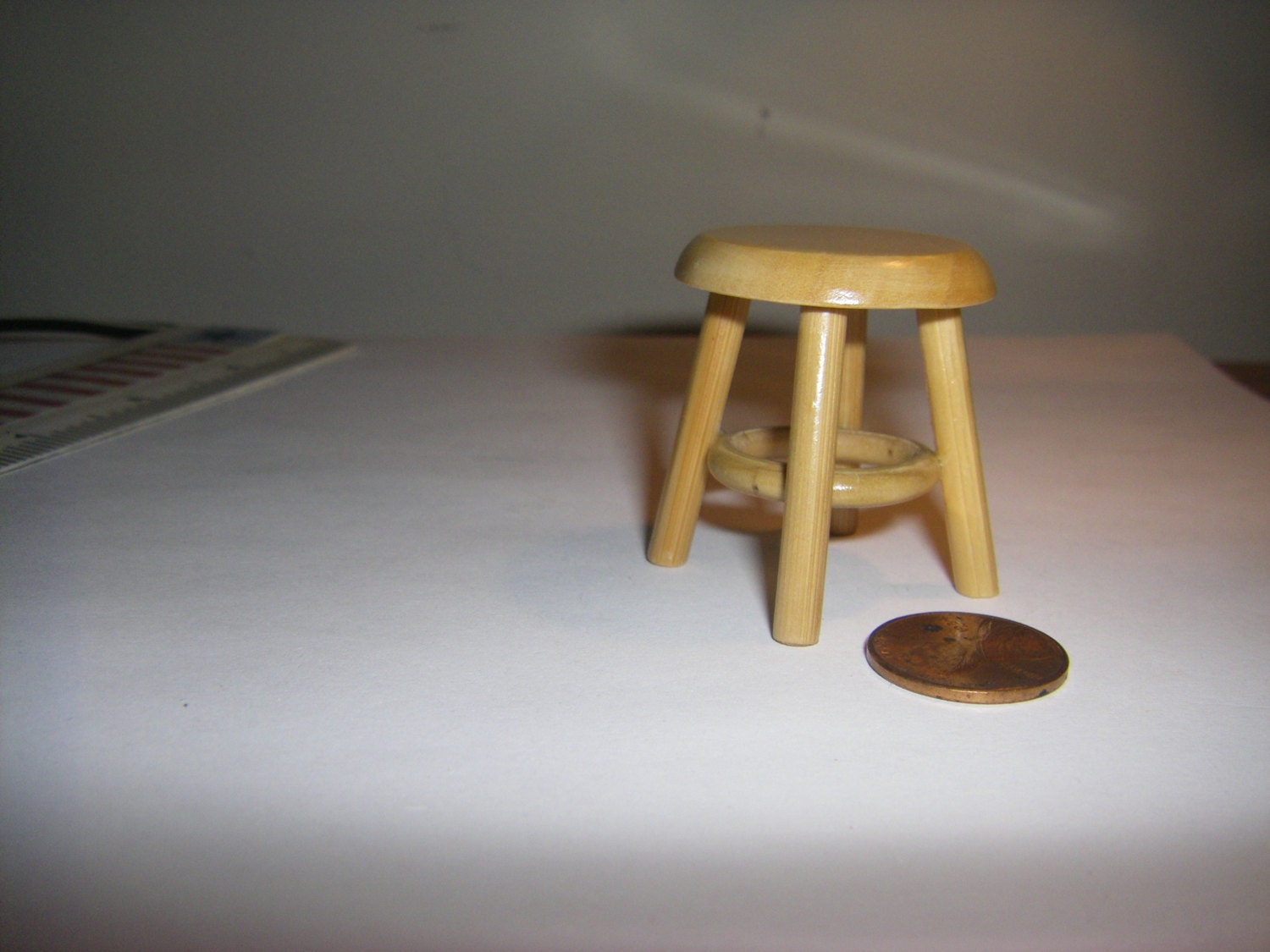 Pair of Short Oak Stools in 1/12 Scale for Miniature Setting – Haute Juice