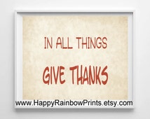Give thanks Instant download, gratitude printable, motivational art ...