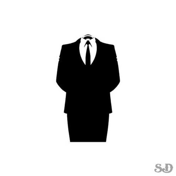 Anon Suit Tuxedo Anonymous Vinyl Decal Sticker 3.75