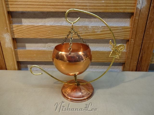 Vintage Coppercraft Guild 3 Footed Cauldron Hanging on the