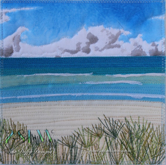 Ocean Beach Textile Art supply. Seascape is by 2SewTextiles
