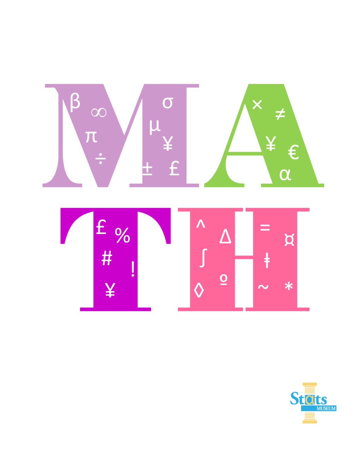 Pink & Purple MATH 16x20 digital poster for you or another