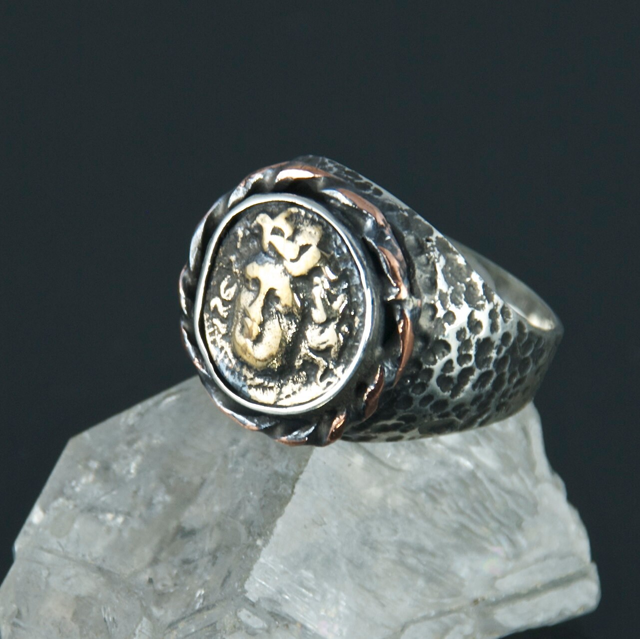 Ancient Coin Ring Medusa 925 Sterling Silver Handmade Men