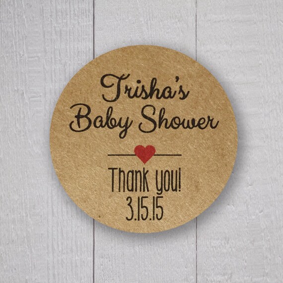 Baby Shower Stickers, Baby Shower Labels, brown paper stickers, kraft ...