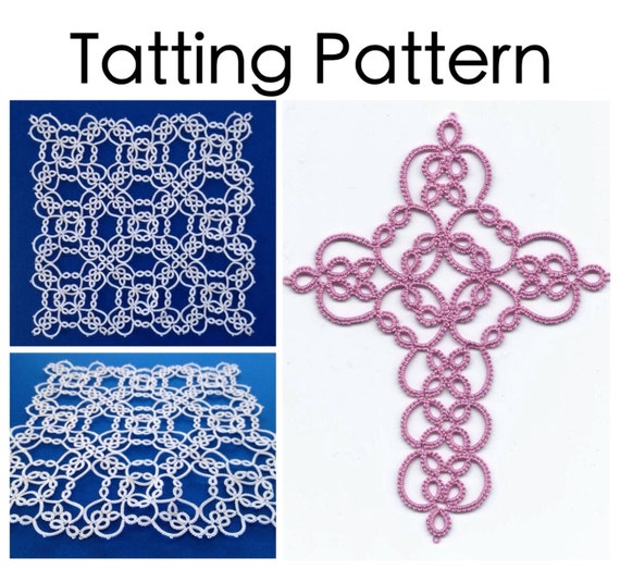 PDF Tatting Pattern: Garden Cross and Square