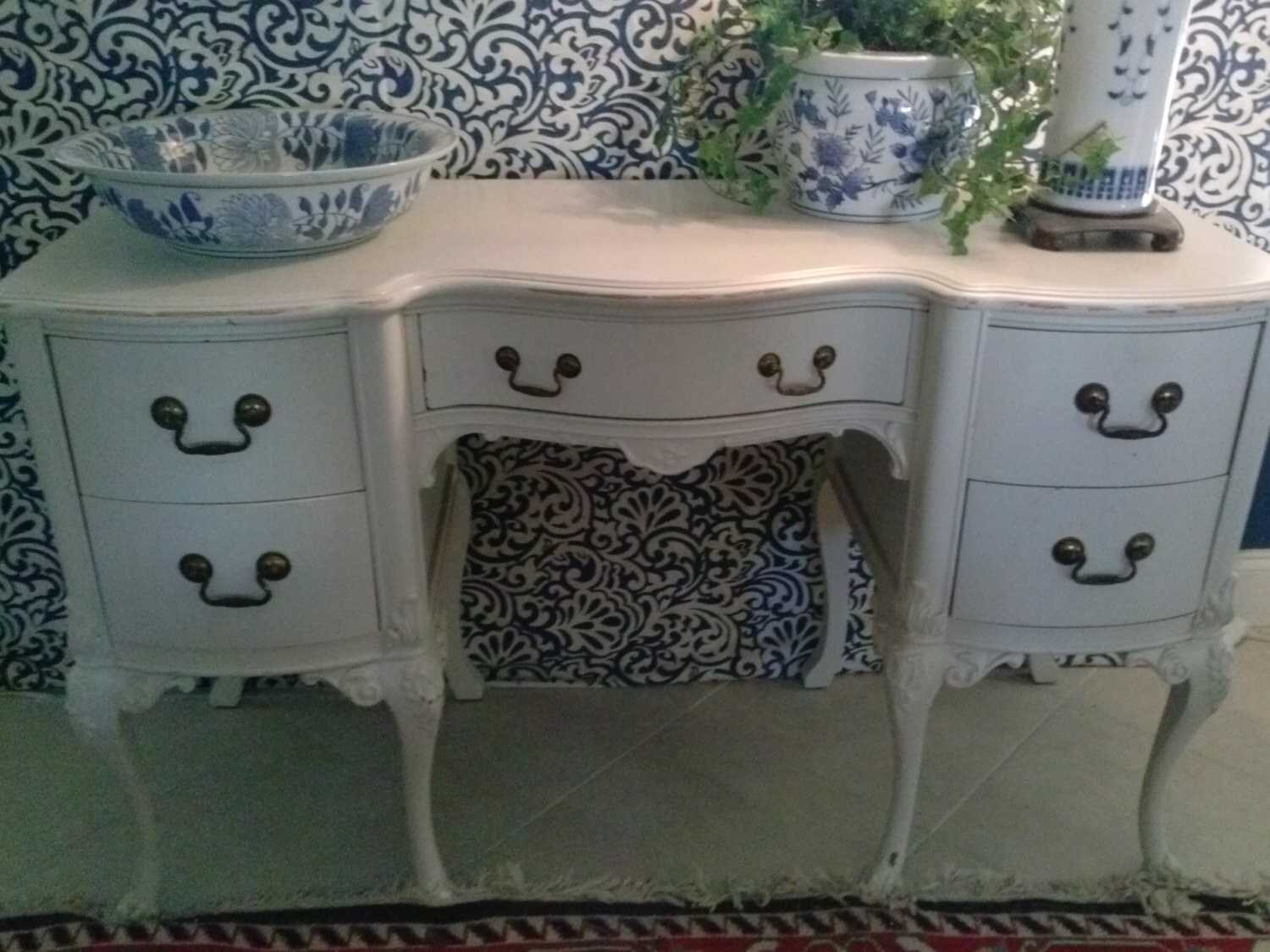 Beautiful Vanity Style Antique Desk much character for your decor ...
