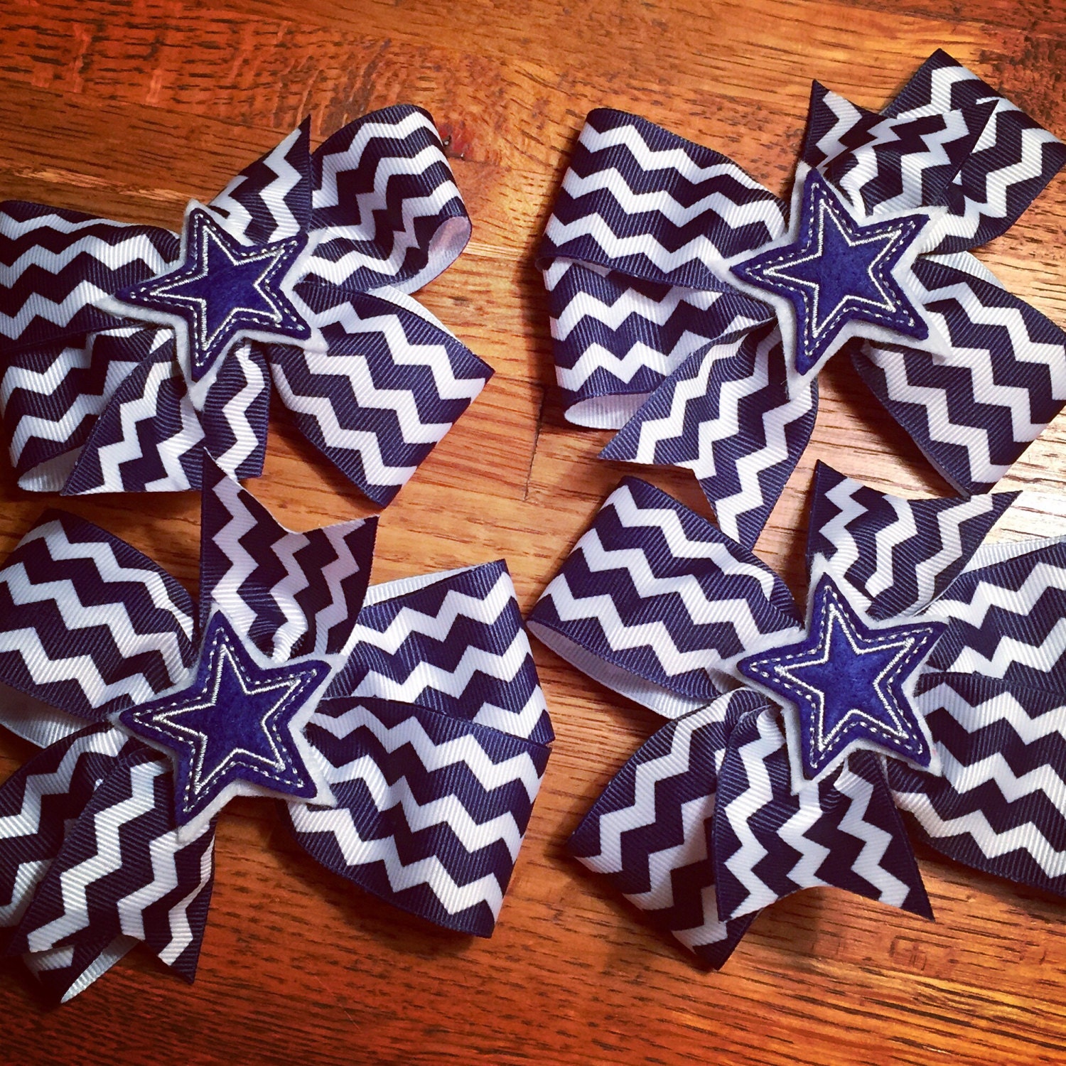 Dallas Cowboys inspired hair bow by JalynnJuneCreations on Etsy