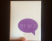 Items similar to You Rock Card- Thank You Card- Quote Card- Greeting ...