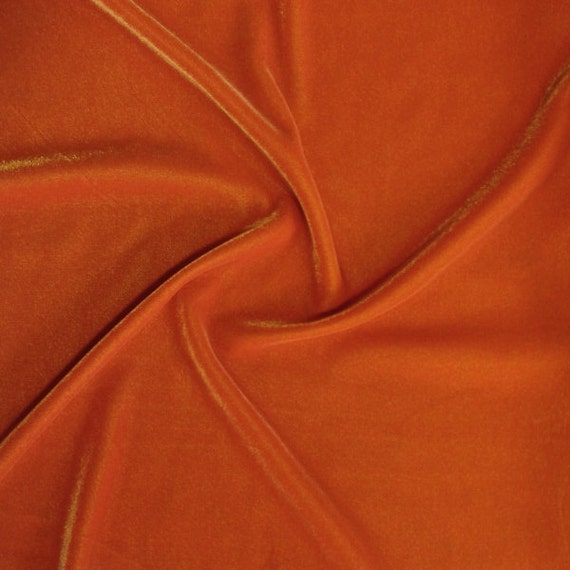 Orange Micro Velvet Fabric Soft 45 inches By the Yard
