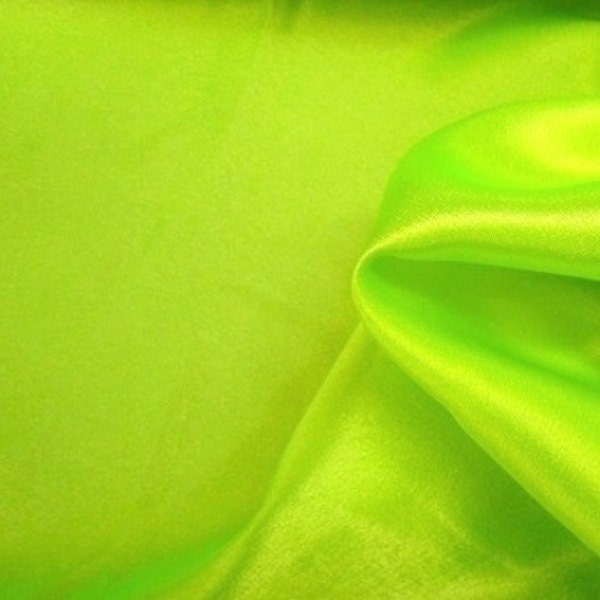 Neon Lime Green Polyester Lining Fabric Silk Habutae 60