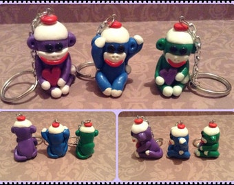 Popular items for sock monkey keychain on Etsy