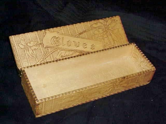 Victorian Glove Box Original Victorian Pokerwork Hinged Box -Valentine ...