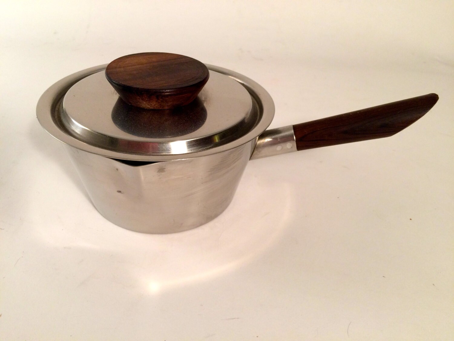 Danish Design Stainless Sauce Pan with Teak Handles Lundtofte Denmark ...