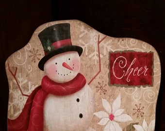 Rustic Snowman "Cheer" holiday sign to brighten your display // Sale ...