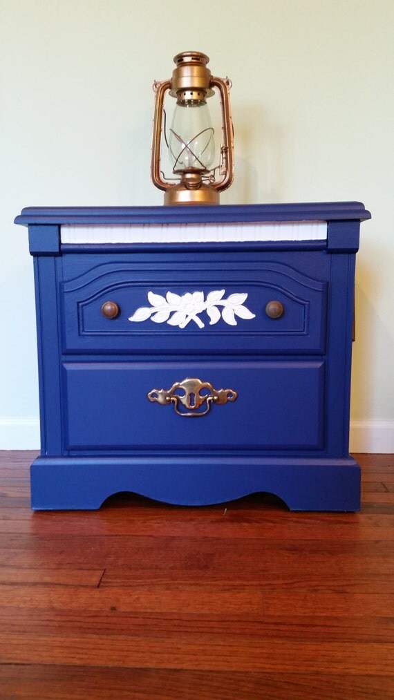 Beautifully Blue Night Stand Retiqued By Eastenddecor On Etsy