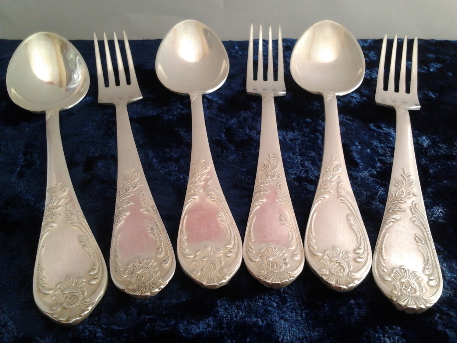 Soviet Vintage Flatware / Set of 3 pairs – Nickel Silver Spoons and ...