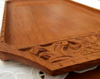 Popular items for carved wood tray on Etsy