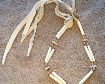 Items similar to Handmade Bone Bolo BEAVER on Black Cord Bone Tips on Etsy