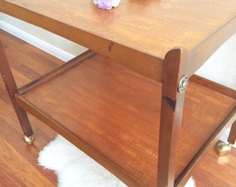 Mid century modern teak tea cart