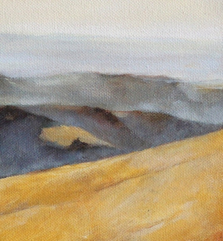 Landscape Painting of California Hills Print by clairespaintings