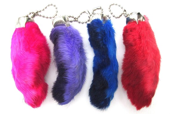 Rabbit Rabbits Foot KEYCHAIN Assorted Colors 4 by bobkitchener