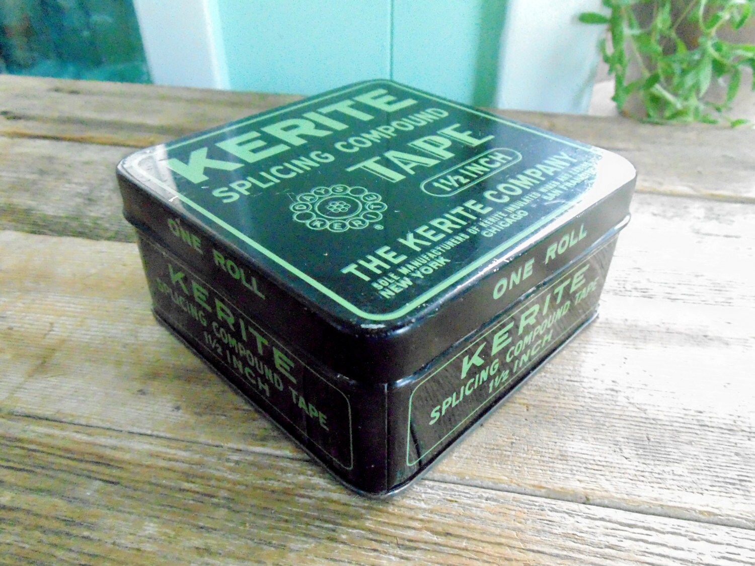 nice TIN ADVERTISING BOX Kerite tape no rust or dents – Haute Juice
