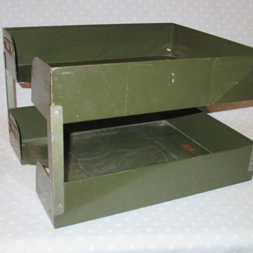 Vintage Weis Paper File Stackable Office Inbox Storage Tray Industrial ...