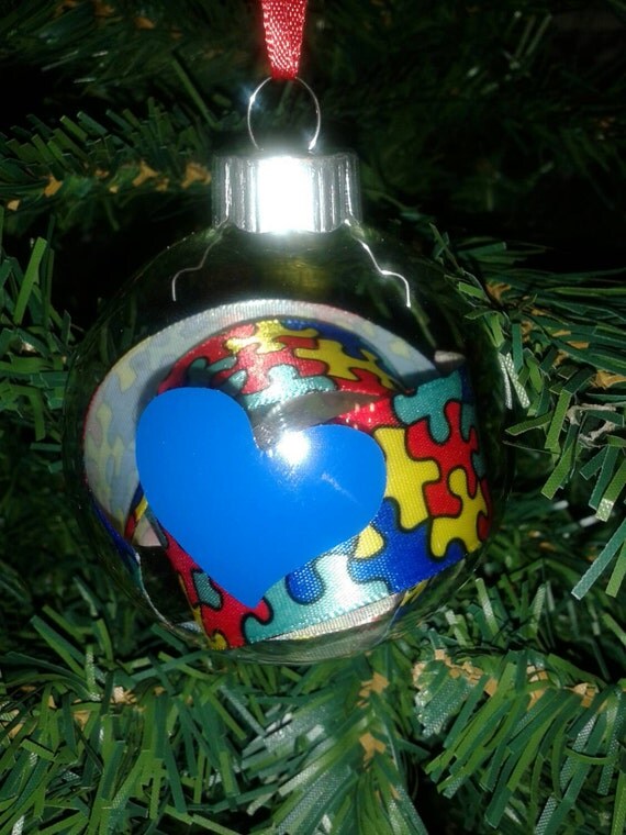 Items similar to FREE SHIPPING - Autism Awareness Ornament - 2nd design ...
