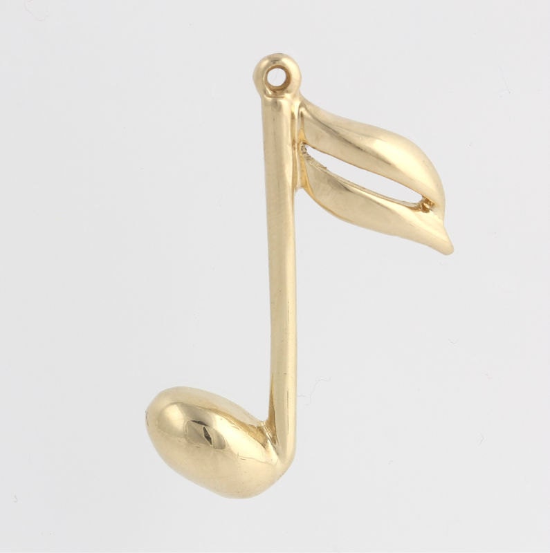 Musical Note Semiquaver Sixteenth Note Pendant – 14k Yellow Gold Music ...