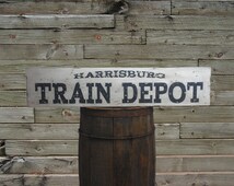 Popular items for train depot sign on Etsy
