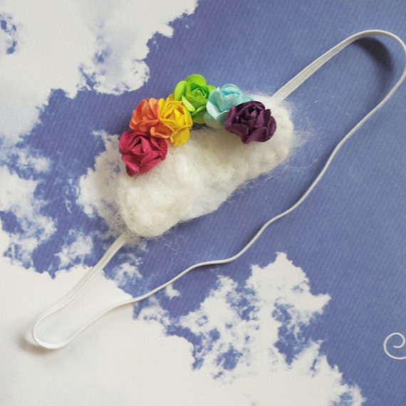 Items similar to Rainbow Headband Flower Headband Rainbow Flowers ...