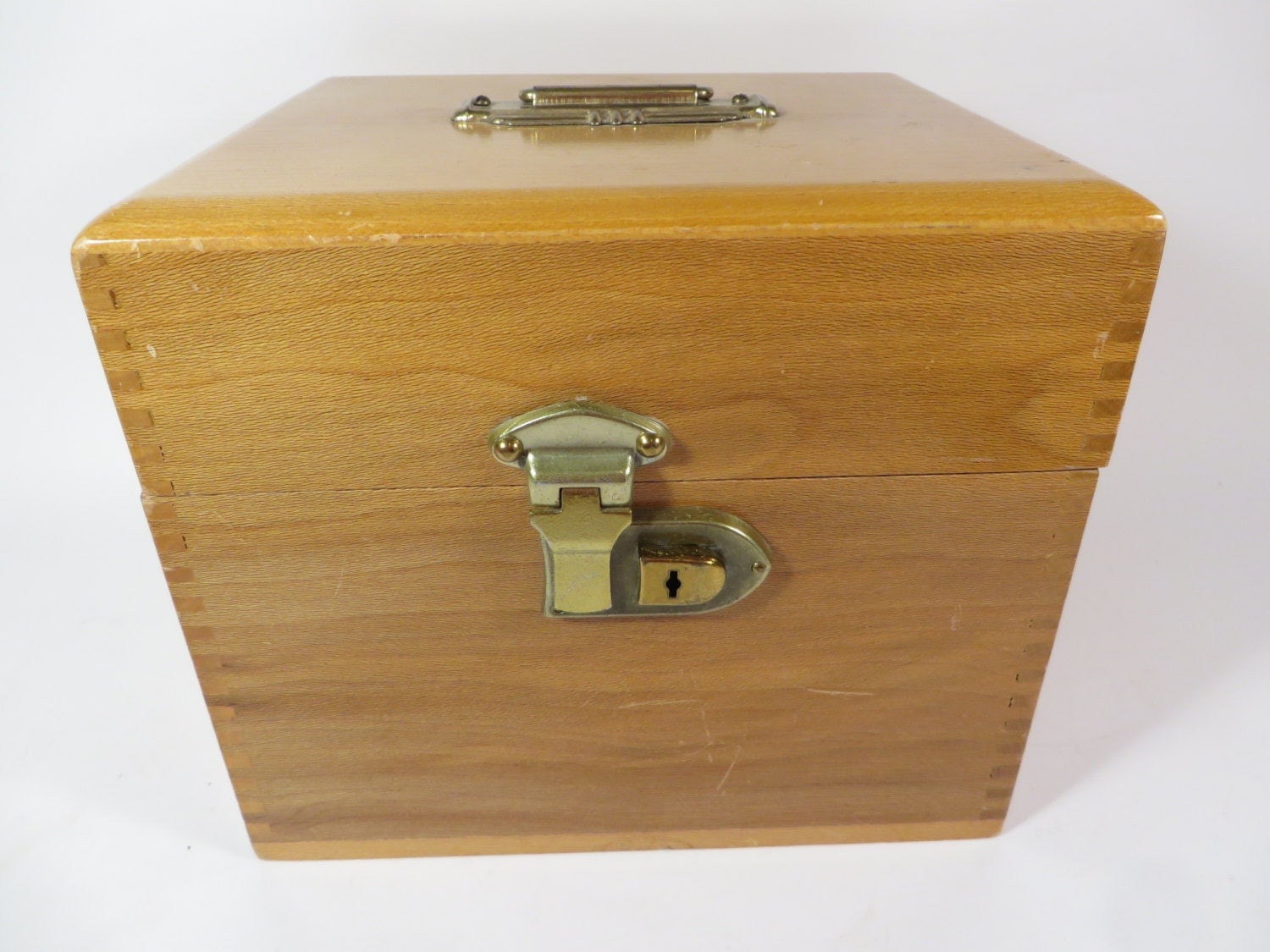 Vintage Wood Film Reel Box – Oak Dovetailed Supply Box – Haute Juice