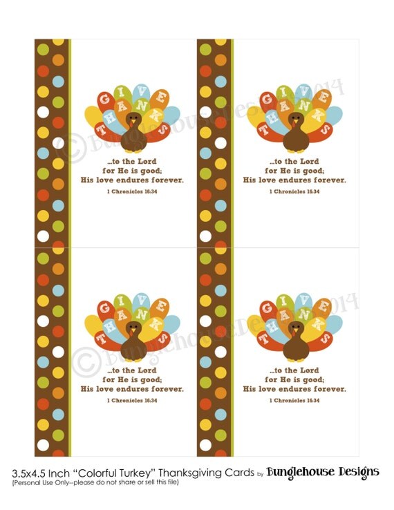 Printable Thanksgiving Card Kids by bunglehousedesigns on Etsy