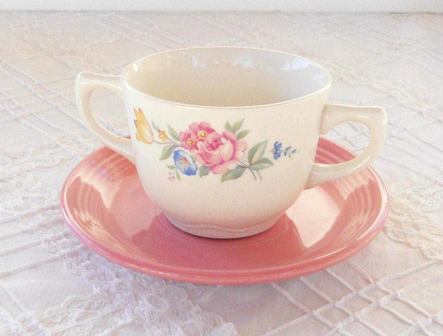 Vintage SCIO Hazel Double Handled Cup, Bouillon Cup, Tea Party, Wedding ...