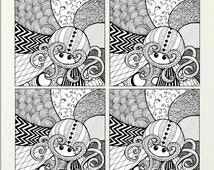 Popular items for zentangle tiles on Etsy