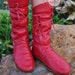 Moccasin Red Moccasins Moccasin Boots Womens by HolyCowproducts